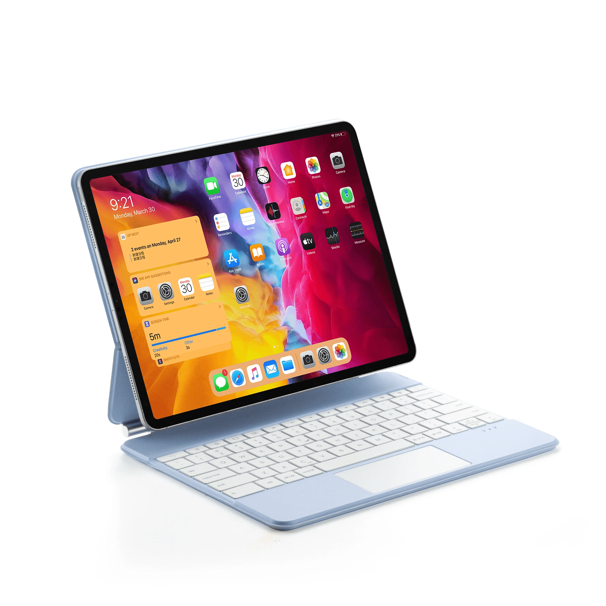 iPad Pro 13 Inch (2024) Toetsenbord Magnetisch Blauw-Gratis Verzenden ...